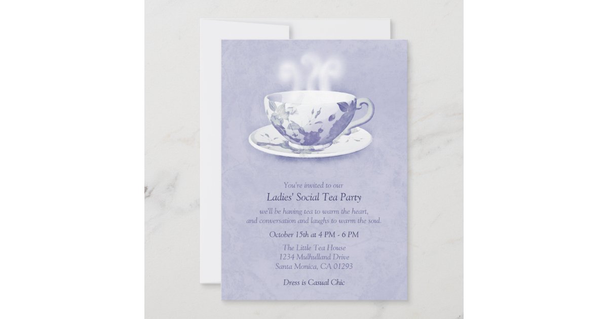 Lavender Tea Party Invitation | Zazzle