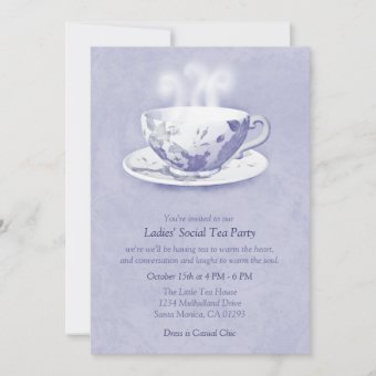 Lavender Tea Party Invitation | Zazzle