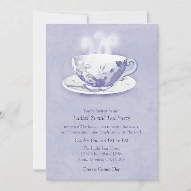 Lavender Tea Party Invitation | Zazzle