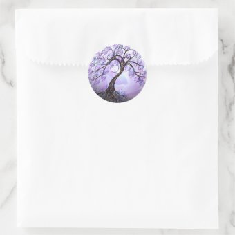 Lavender Tree of Life Rev 2. Classic Round Sticker | Zazzle