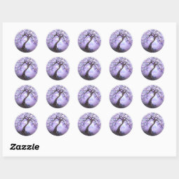 Lavender Tree of Life Rev 2. Classic Round Sticker | Zazzle
