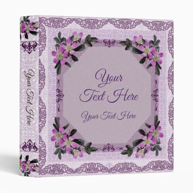 Lavender Victorian Floral Genealogy 3 Ring Binder | Zazzle