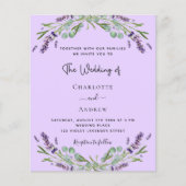 Lavender violet QR code budget wedding invitation Flyer | Zazzle