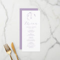 Lavender Wedding Menus Simple Monogram | Zazzle