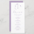 Lavender Wedding Menus Simple Monogram | Zazzle