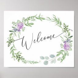 Lavender Welcome Sign - wedding orshower | Zazzle