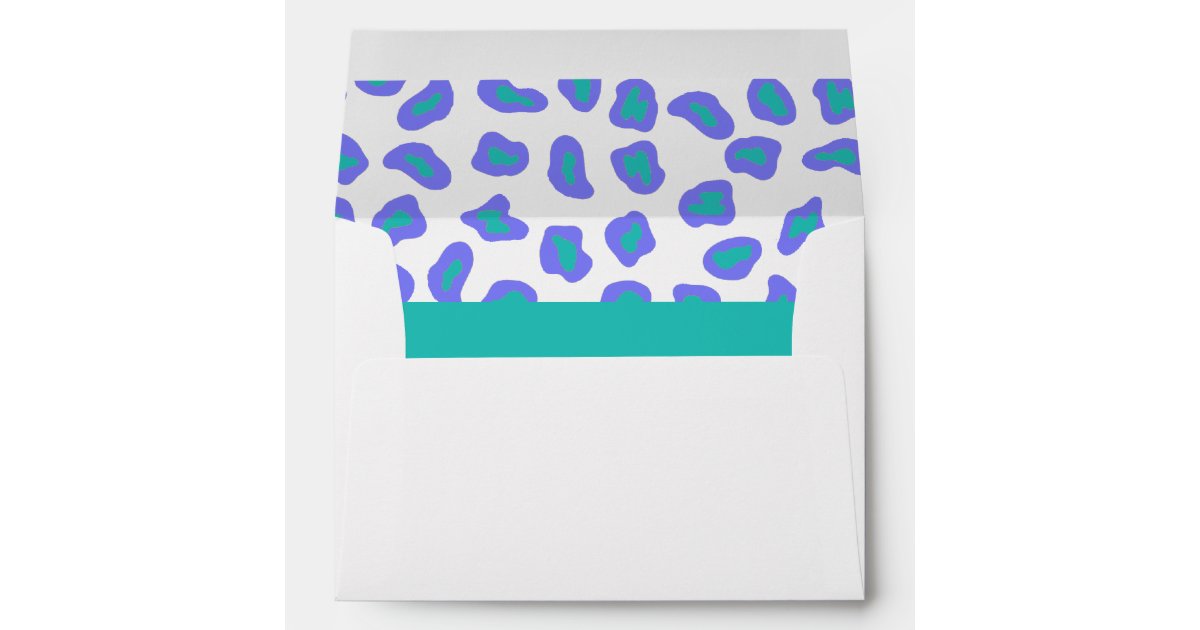Lavender, White & Teal Zebra & Cheetah Skin Envelope | Zazzle