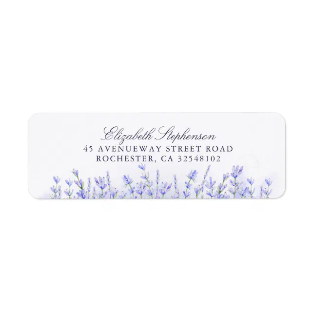 Lavenders Floral Purple Elegant Label | Zazzle