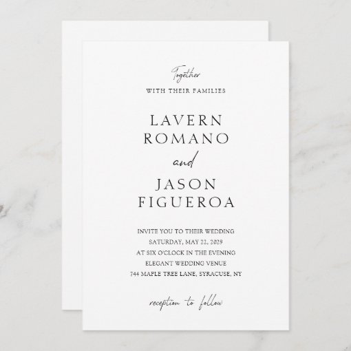 Lavern Elegant Modern Wedding Invitation | Zazzle