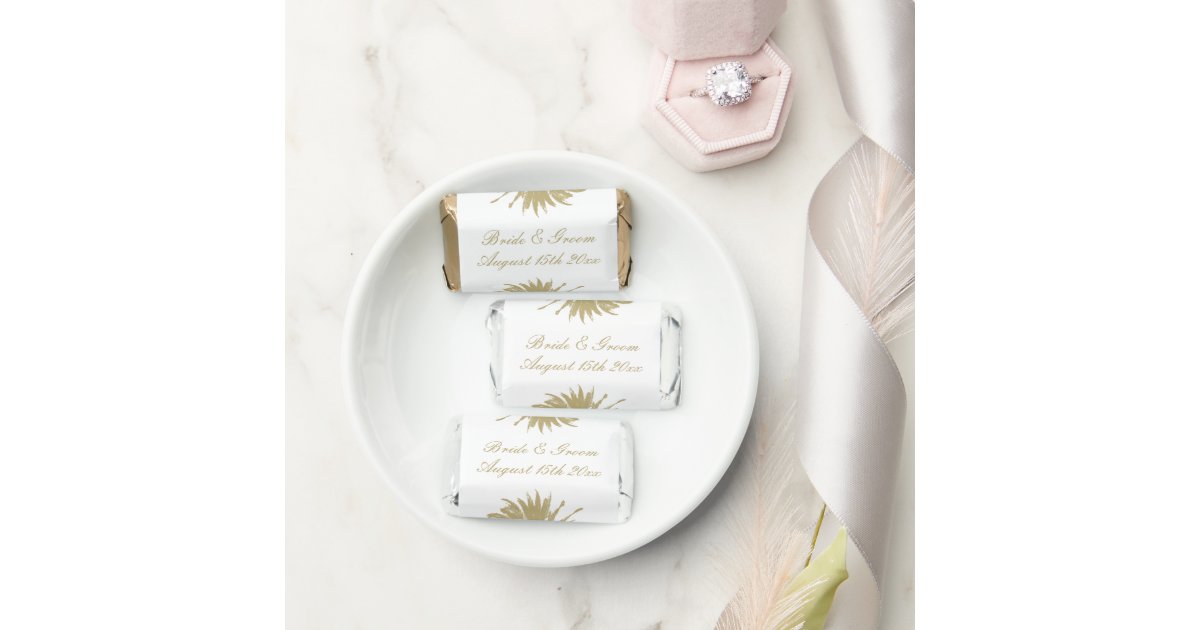Lavish beach wedding palm tree logo chocolate hershey's miniatures | Zazzle