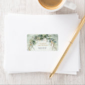 Lavish greenery foliage gold oval frame address label | Zazzle