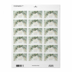 Lavish greenery foliage gold oval frame address label | Zazzle