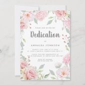 Lavish Pink Roses Dedication Invitation | Zazzle