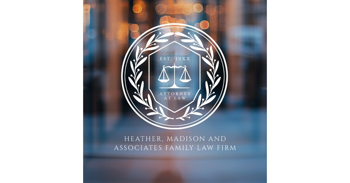 Law Attorney Laurel Business Window Cling | Zazzle
