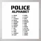 Law Enforcement Alphabet Chart for Police | Zazzle