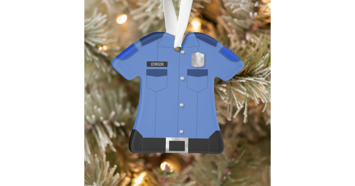 Law Enforcement Blue Uniform Profession Ornament | Zazzle