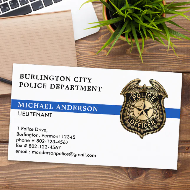 Law Enforcement Custom Logo Badge Police Officer Business Card | Zazzle