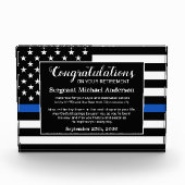 Law Enforcement Custom Police Officer Retirement Acrylic Award | Zazzle