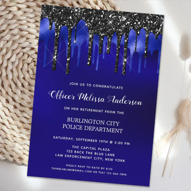 Law Enforcement Elegant Police Retirement Invitation | Zazzle