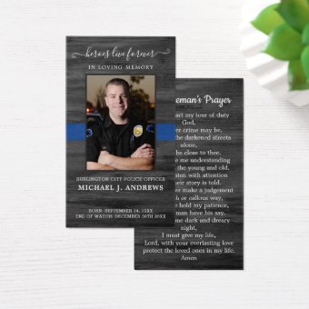 Law Enforcement Funeral Police Memorial Prayer Car | Zazzle