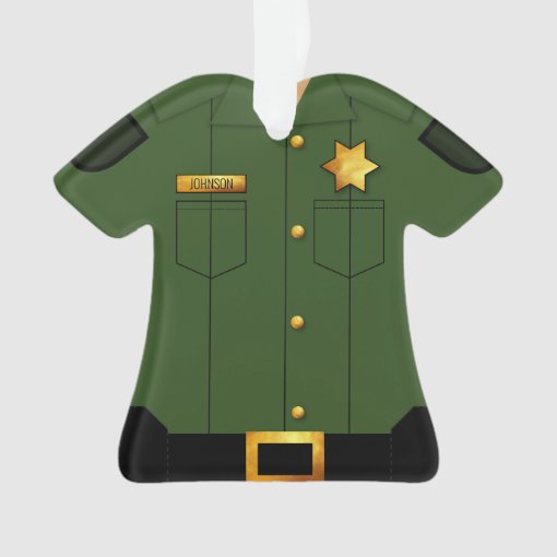 Law Enforcement Green Uniform Profession Ornament | Zazzle