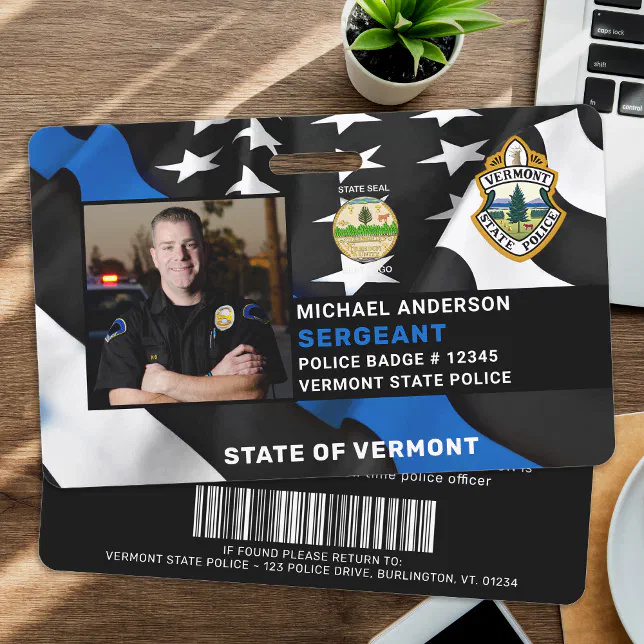 Law Enforcement Personalized Photo Logo Police ID Badge | Zazzle