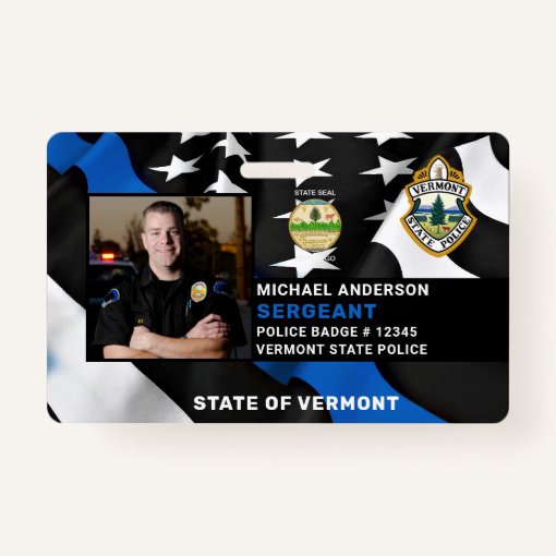Law Enforcement Personalized Photo Logo Police ID Badge | Zazzle