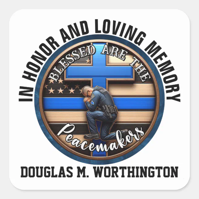 Law Enforcement POLICE In Loving Memory Sticker | Zazzle