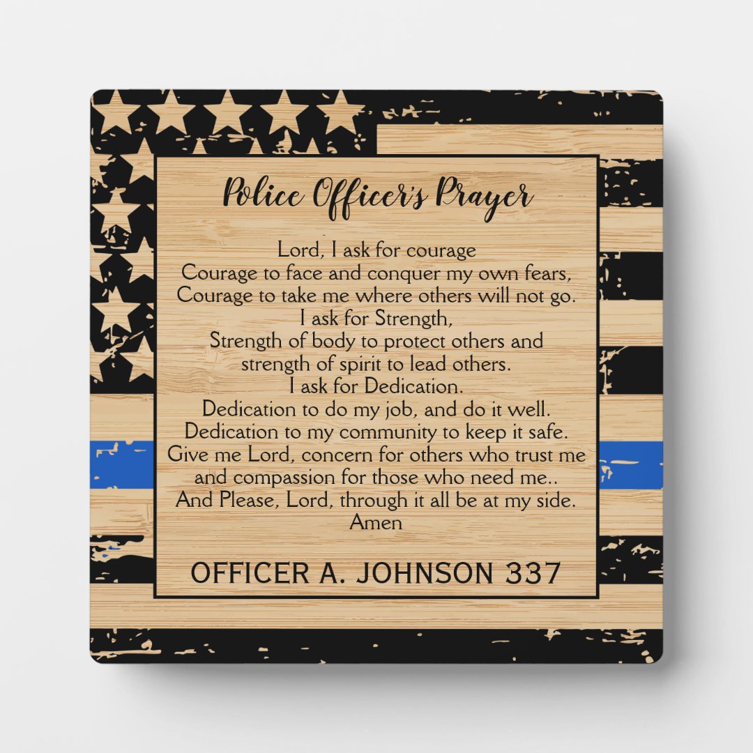Law Enforcement Police Officer Prayer Plaque | Zazzle
