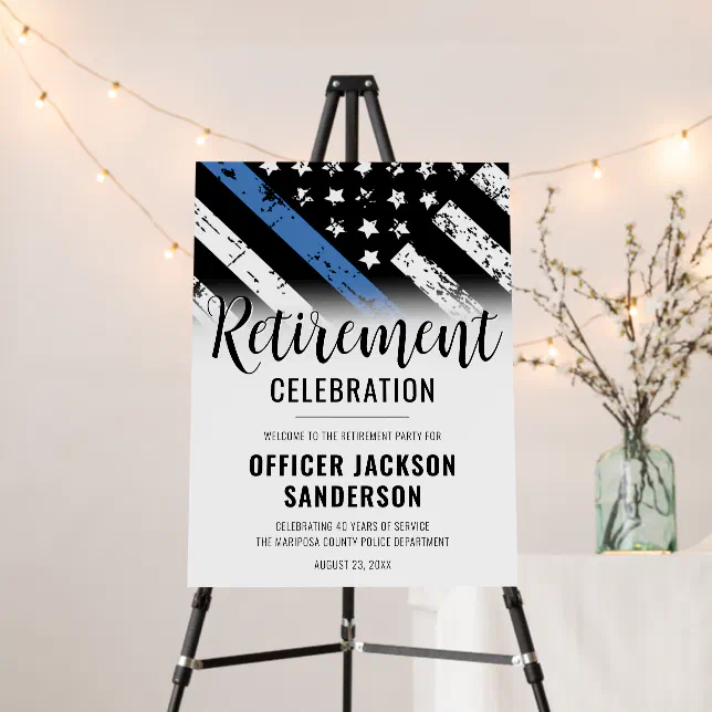 Law Enforcement Police Retirement Party Welcome Foam Board | Zazzle