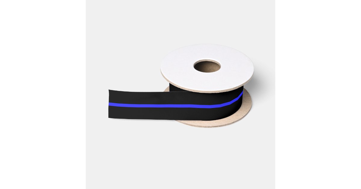 Law Enforcement Police Thin Blue Line Satin Ribbon | Zazzle