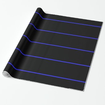 Law Enforcement Police Thin Blue Line Wrapping Paper | Zazzle