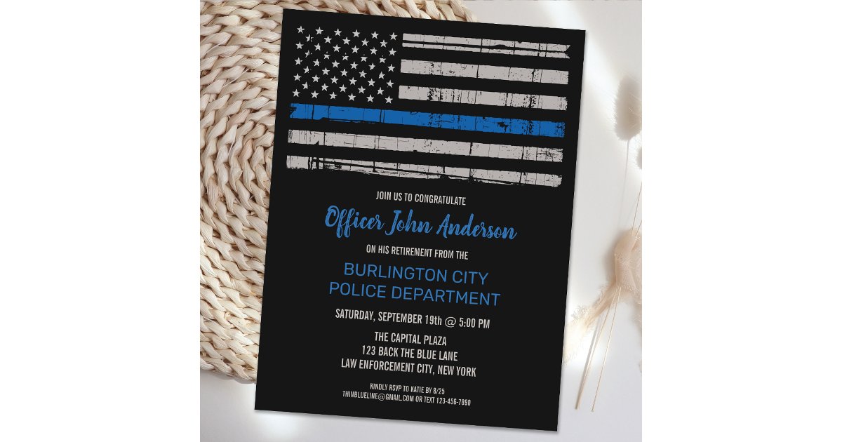 Law Enforcement Retirement Police Invitation | Zazzle