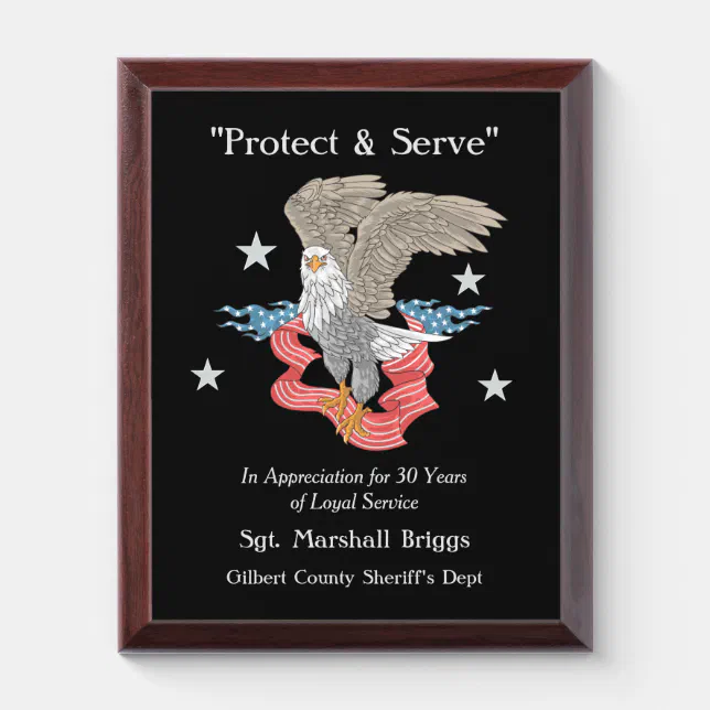 Law Enforcement Service Appreciation Award Plaque | Zazzle