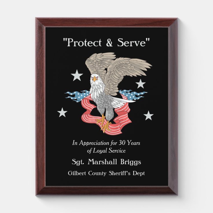 Law Enforcement Service Appreciation Award Plaque | Zazzle