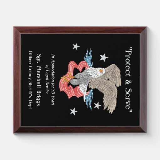 Law Enforcement Service Appreciation Award Plaque | Zazzle