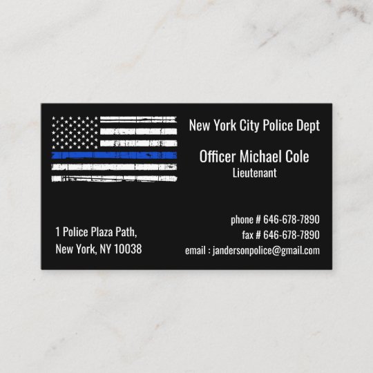 Law Enforcement Thin Blue Line Flag Police Business Card | Zazzle.com