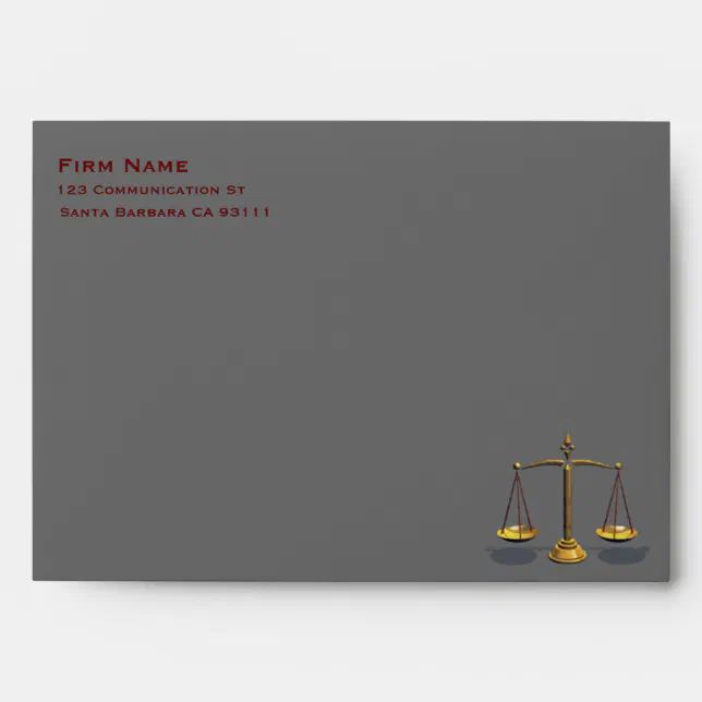 Law firm card envelopes | Zazzle