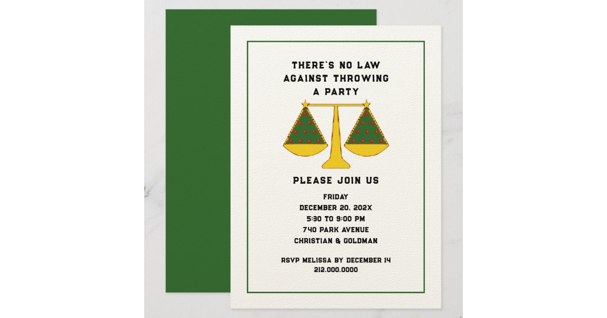 Law Firm Holiday Party Invitation | Zazzle