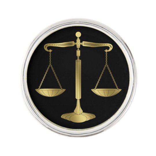 Law | Golden Scales of Justice Pin | Zazzle.com