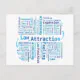 Law of Attraction Word Cloud in Blue Colors Postcard | Zazzle