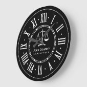 LAW OFFICE | Classic Black & White Large Clock | Zazzle