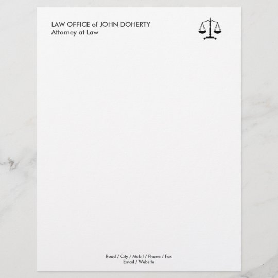 LAW OFFICE | Classic Scales Of Justice Letterhead | Zazzle.com
