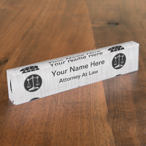 Law | Scales of Justice Name Plate | Zazzle