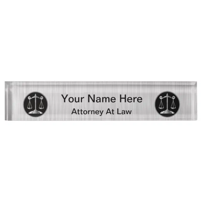 Law | Scales of Justice Name Plate | Zazzle