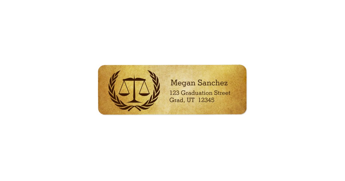 Law School Grad Parchment Label | Zazzle