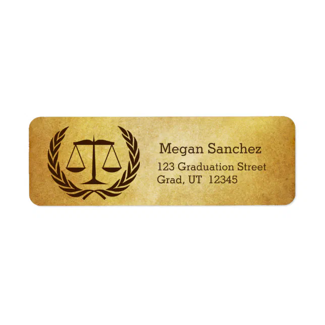 Law School Grad Parchment Label | Zazzle