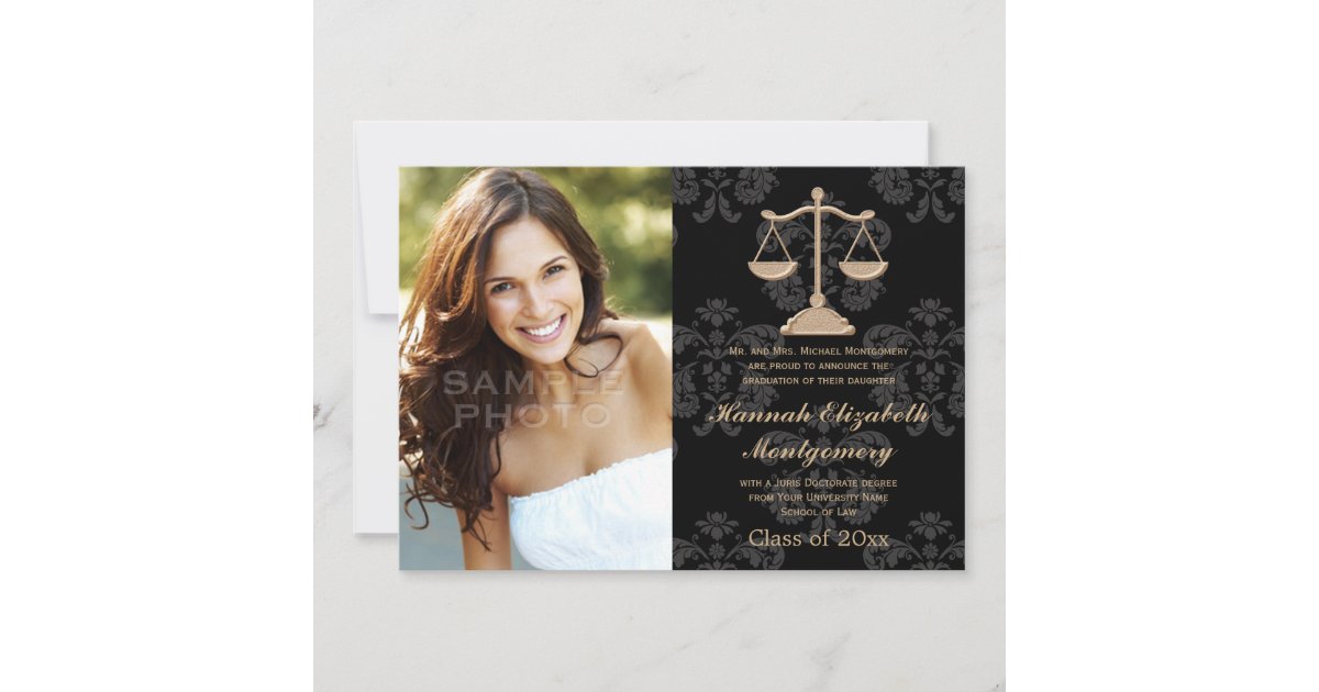 Law School Graduation Announcements Purple | Zazzle
