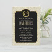 Law School Graduation Elegant Ivory Glitter Lawyer Invitation | Zazzle