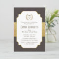 Law School Graduation Modern Brown & Gold Lawyer Invitation | Zazzle